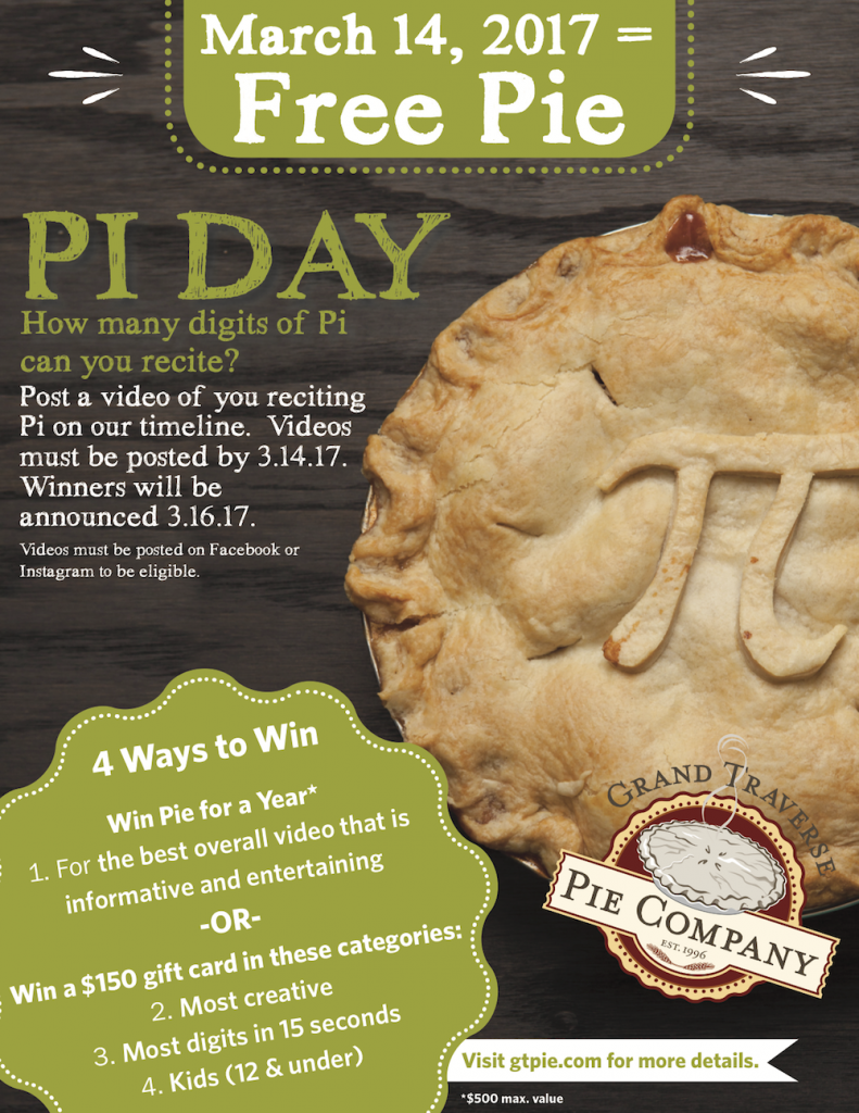 Win Free Pie in GT Pie’s Pi Day Video Contest - Grand Traverse Pie Company